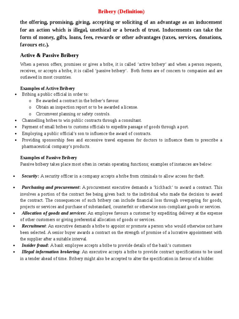 Active & Passive Bribery | PDF | Bribery | Economies