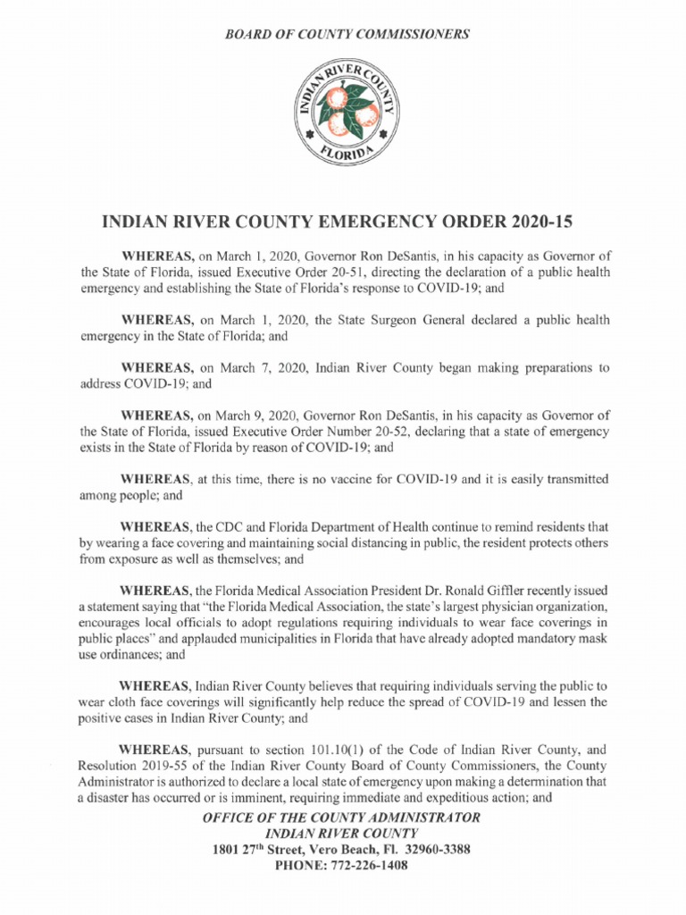 IRC Emergency Order 2020-15 | PDF