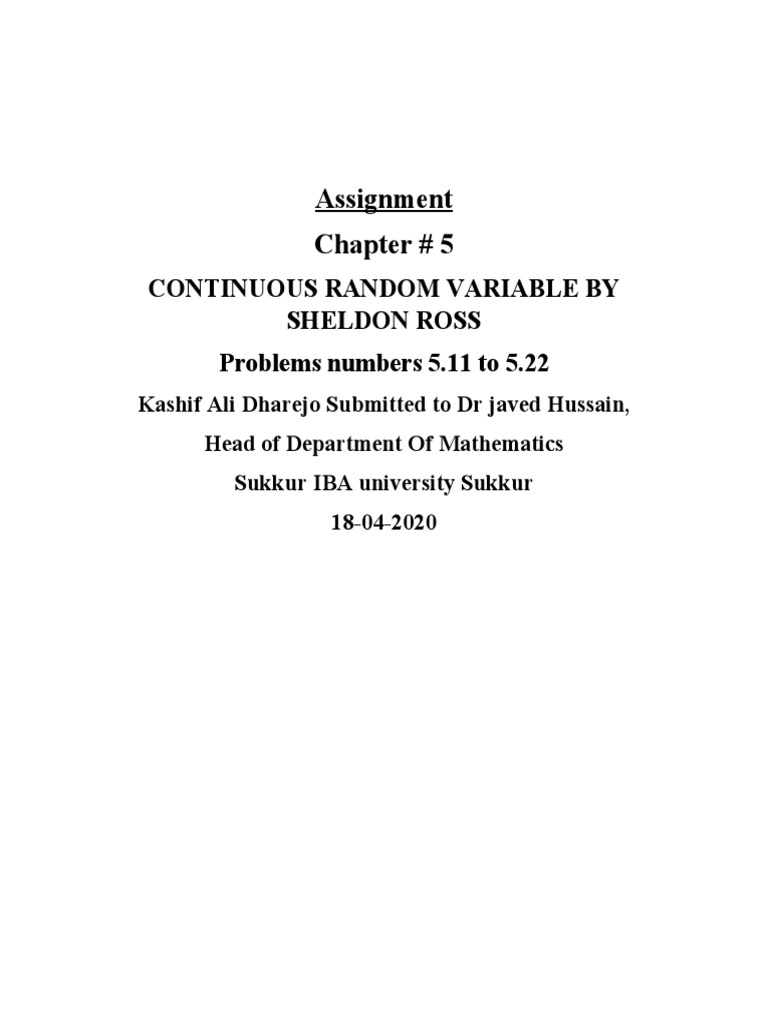 Normal Distribution Assignment Pdf Normal Distribution Variance 1737