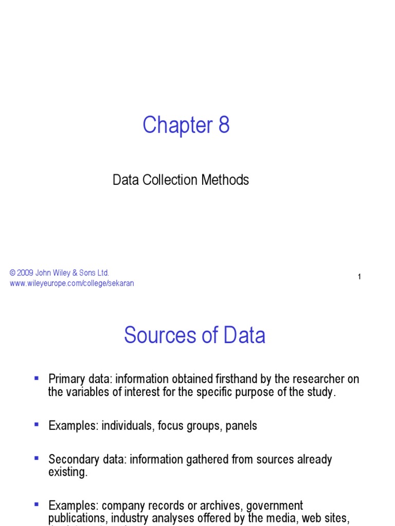 CH08 Data Collection Methods | PDF | Questionnaire | Question