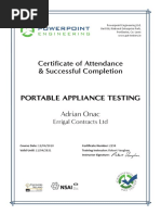 Portable Appliance Test Certificate Template | PDF