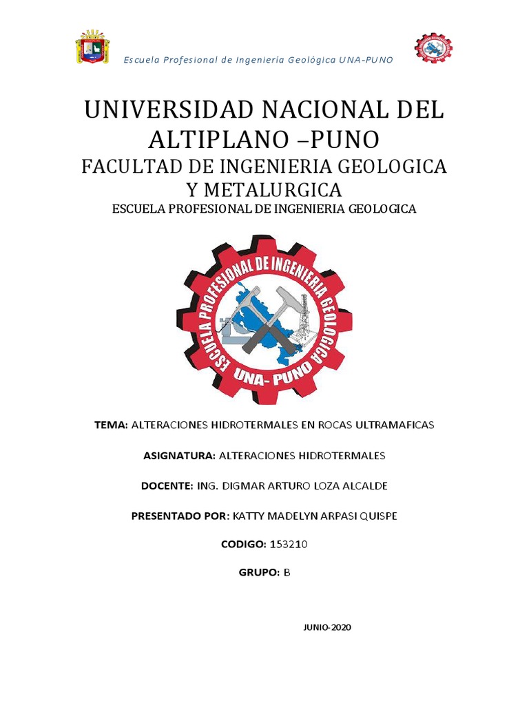 AH-GP002-Alteracion Hidrotermal en Rocas Ultramaficas | PDF | Ciencias ...