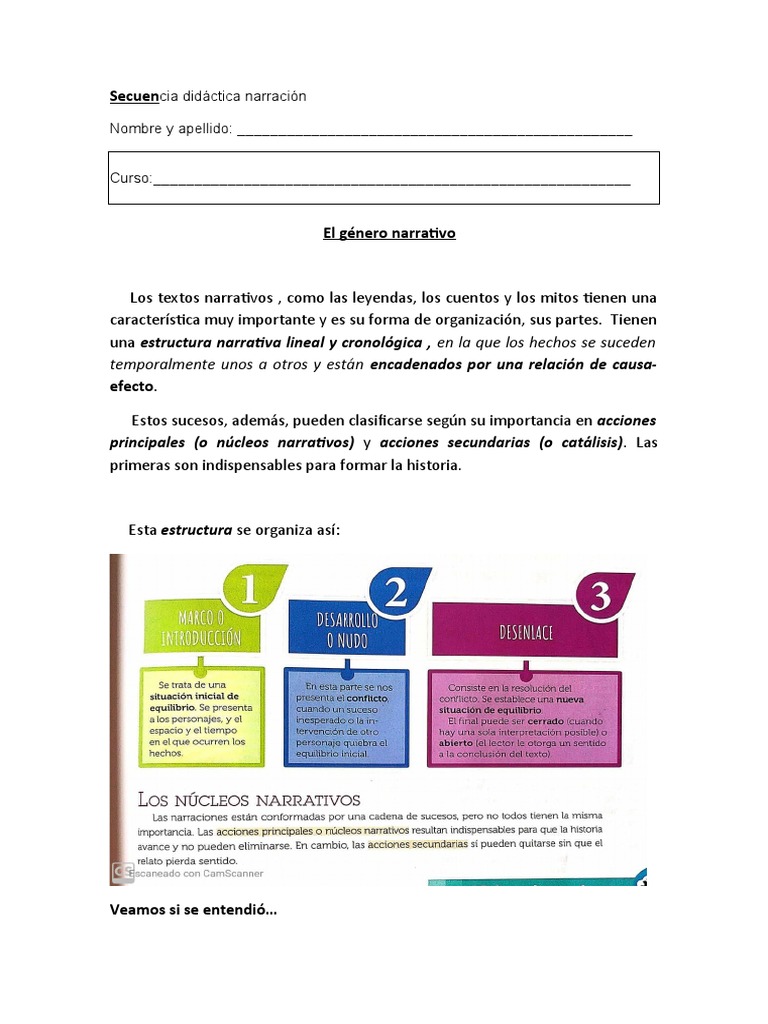 Secuencia Didáctica Narración | PDF | Narrativa