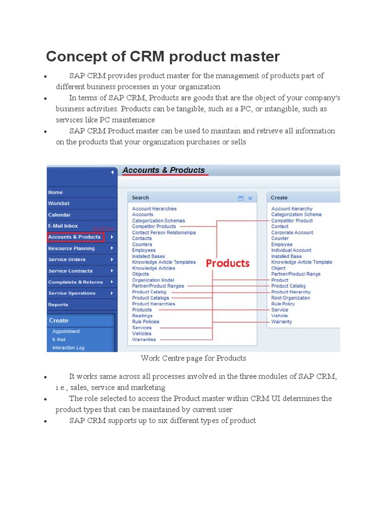 SAP CRM Product Master Overview | PDF | Customer Relationship ...
