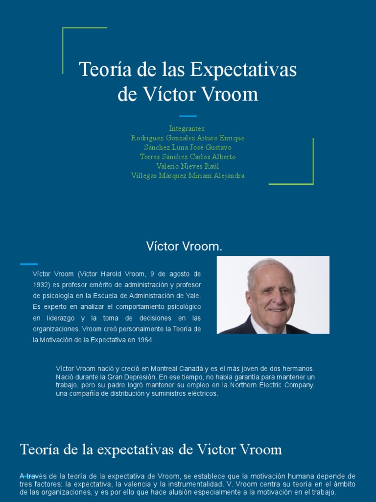 Teoría de las Expectativas de Víctor Vroom | PDF | Motivación ...