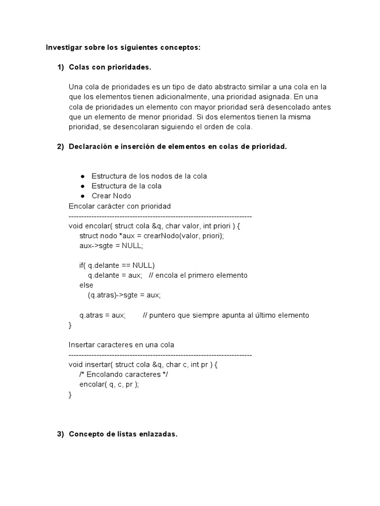 Introducción a Colas de Prioridad | PDF | Cola (tipo de datos ...