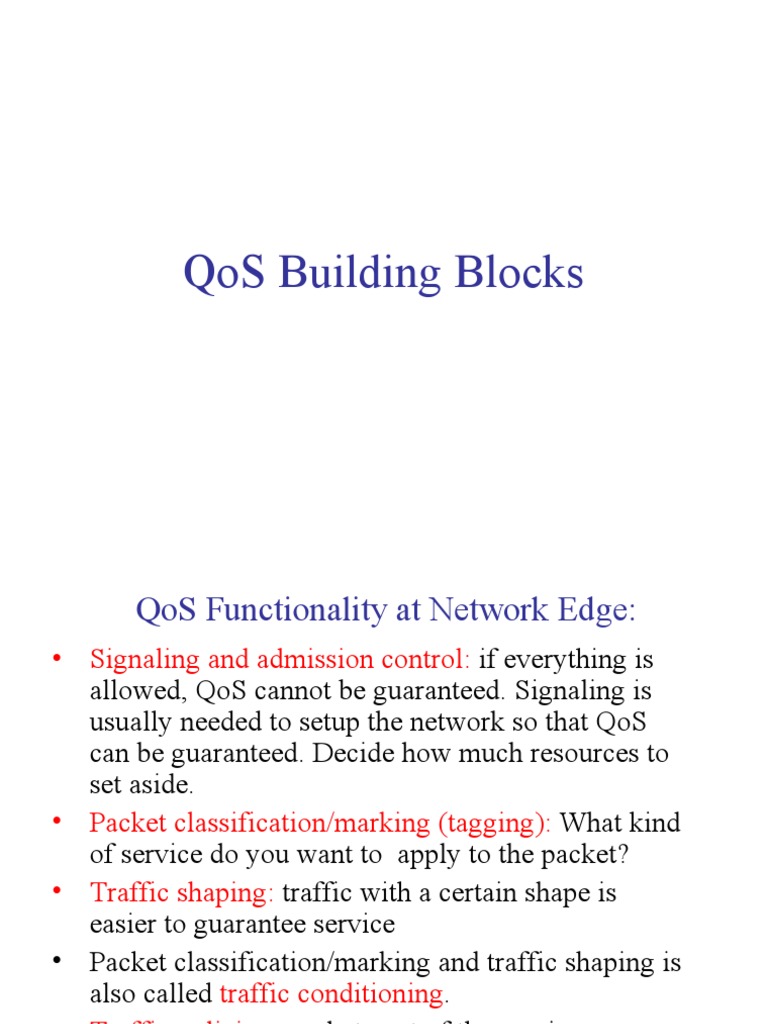 QoS Building Blocks | PDF | Network Congestion | Computer Mediated ...