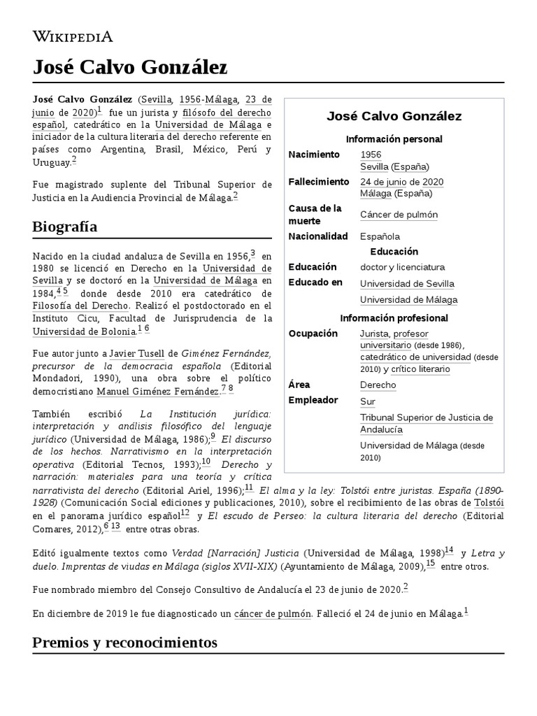 José Calvo González | PDF | Universidad | Academia