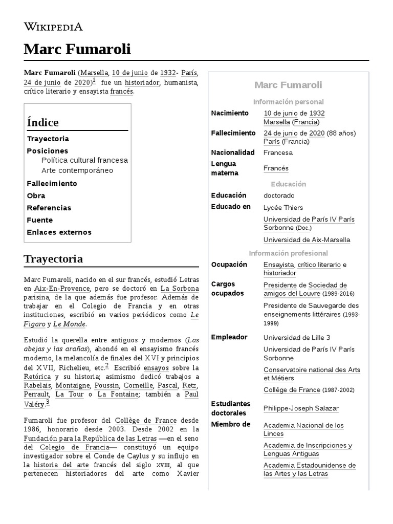 Marc Fumaroli | PDF | Artes (general)