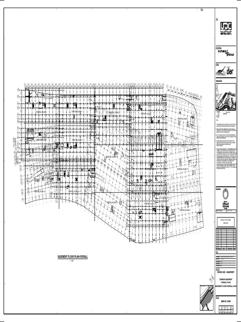 Basement Floor Plan-Overall: Partial Plan-2 Partial Plan-3 Partial Plan ...