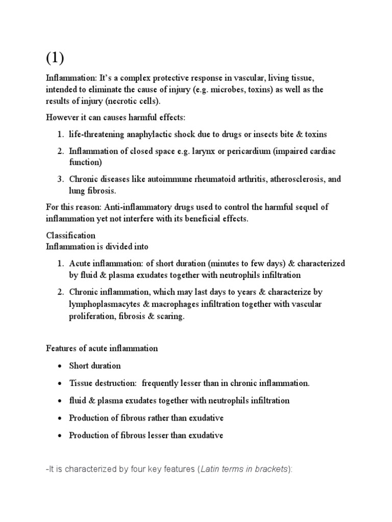 It Is Characterized by Four Key Features (Latin Terms in Brackets ...