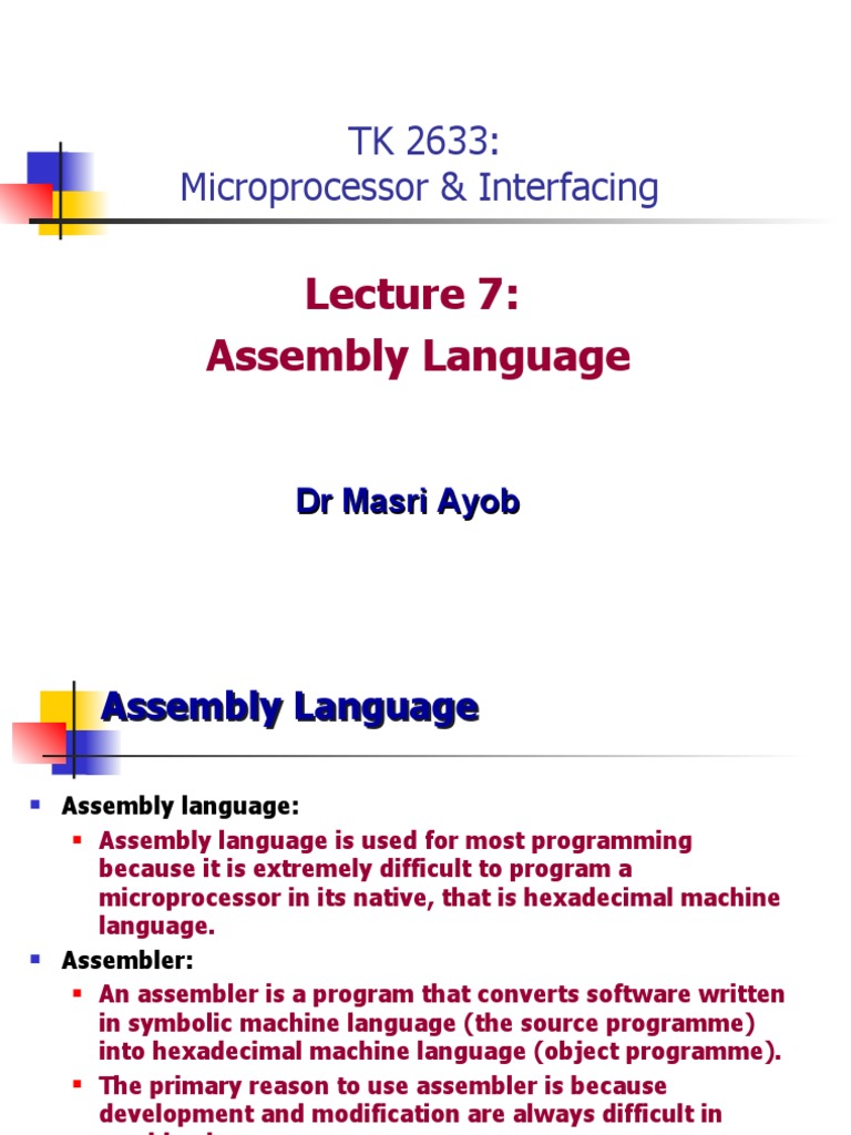 Chapter 2.3-Assembly Language | PDF | Assembly Language | Computer ...