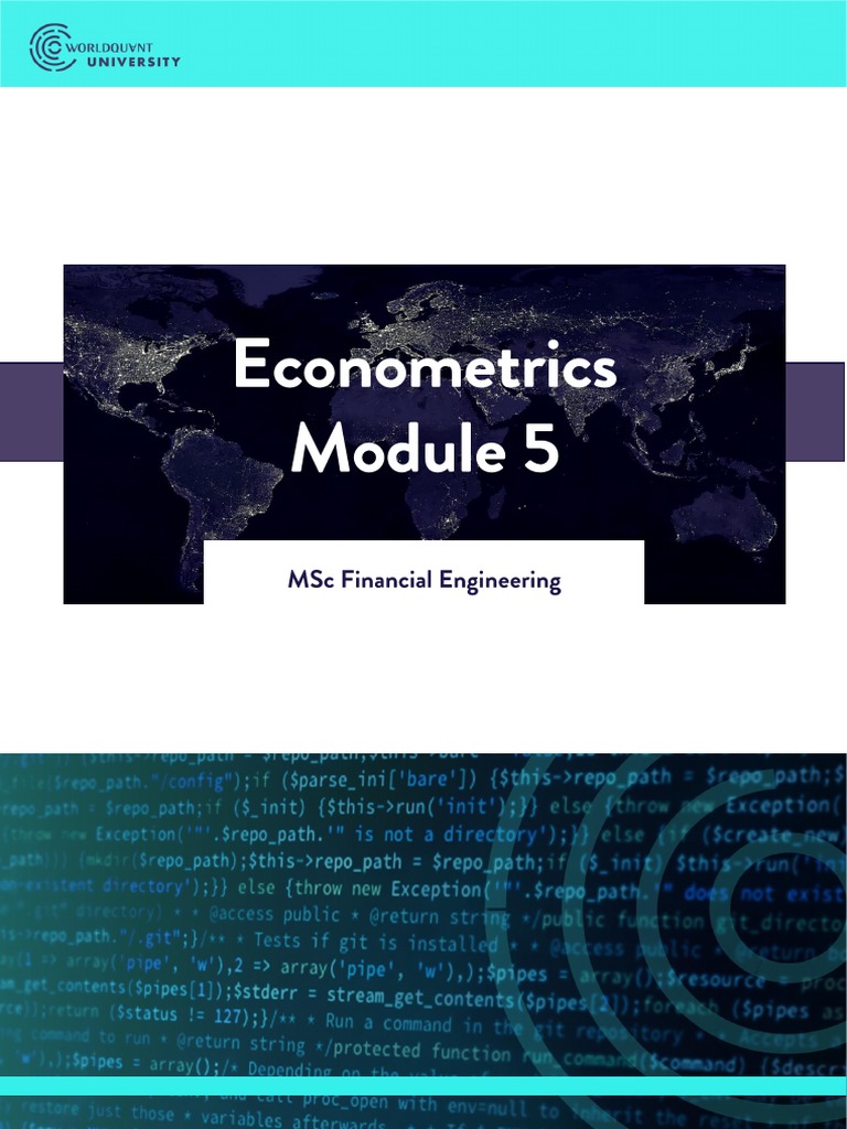 WQU - Econometrics - Compiled Content - Module5 PDF | PDF | Principal Component Analysis ...
