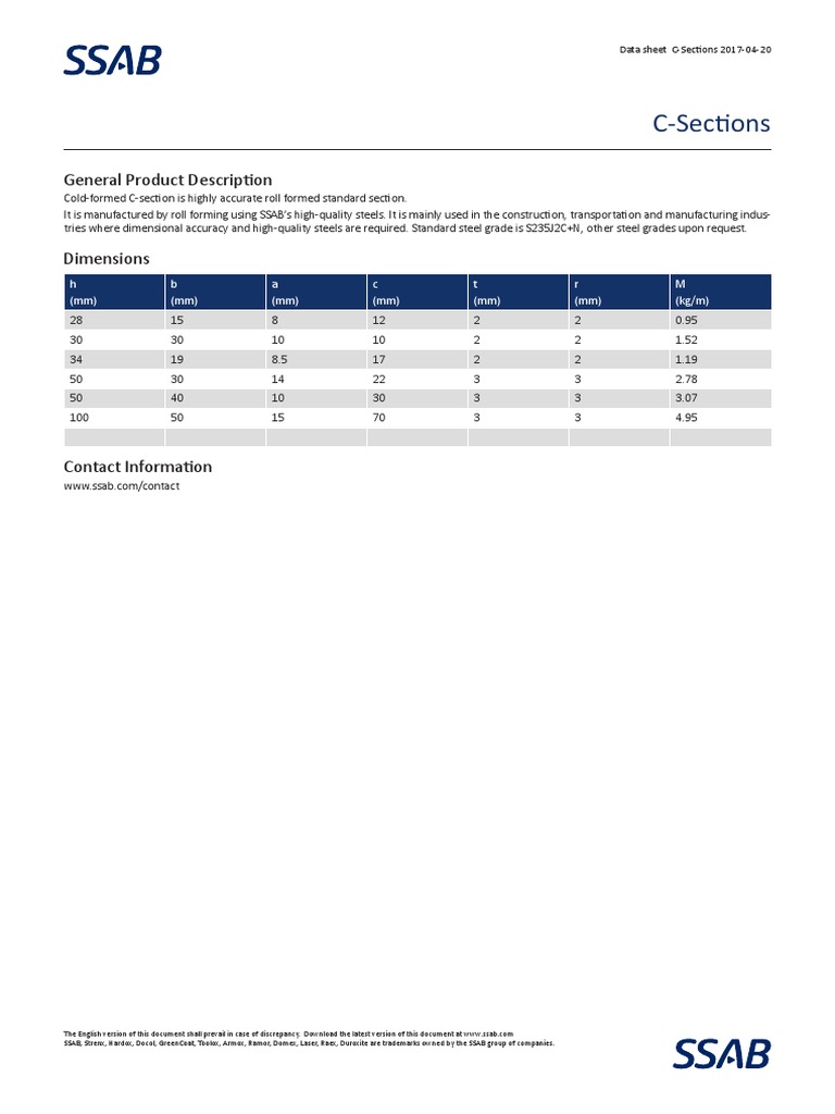 C-Sections: General Product Description | PDF | Information Science ...