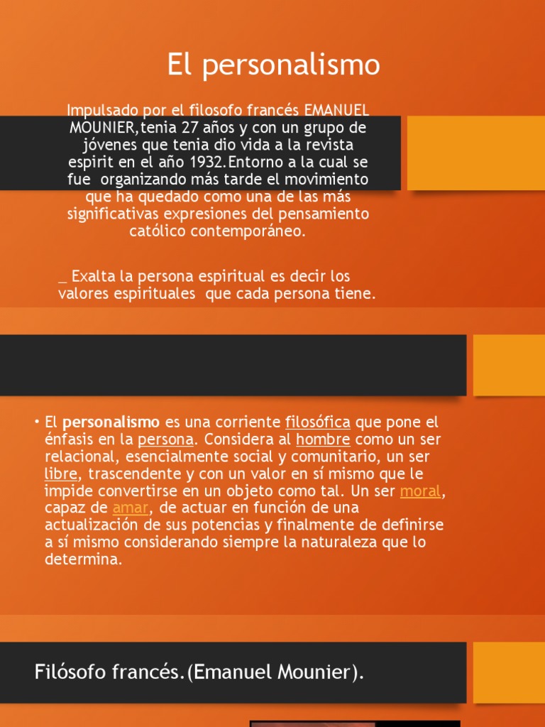 El Personalismo Filosófico Exposición | PDF