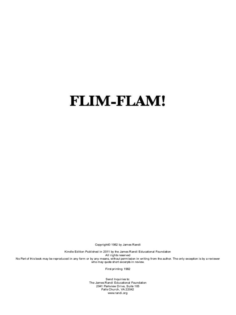 1982 - Flim-Flam! Psychics, ESP, Unicorns, and Other Delusions PDF ...
