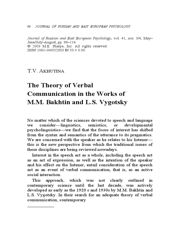 2003 - T. v. Akhutina - The Theory of Verbal Communication in The Works ...