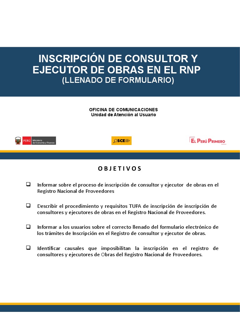 2 RNP - Inscripcion de Consultor y Ejecutor de Obras y Llenado de Formulario | PDF | Business ...