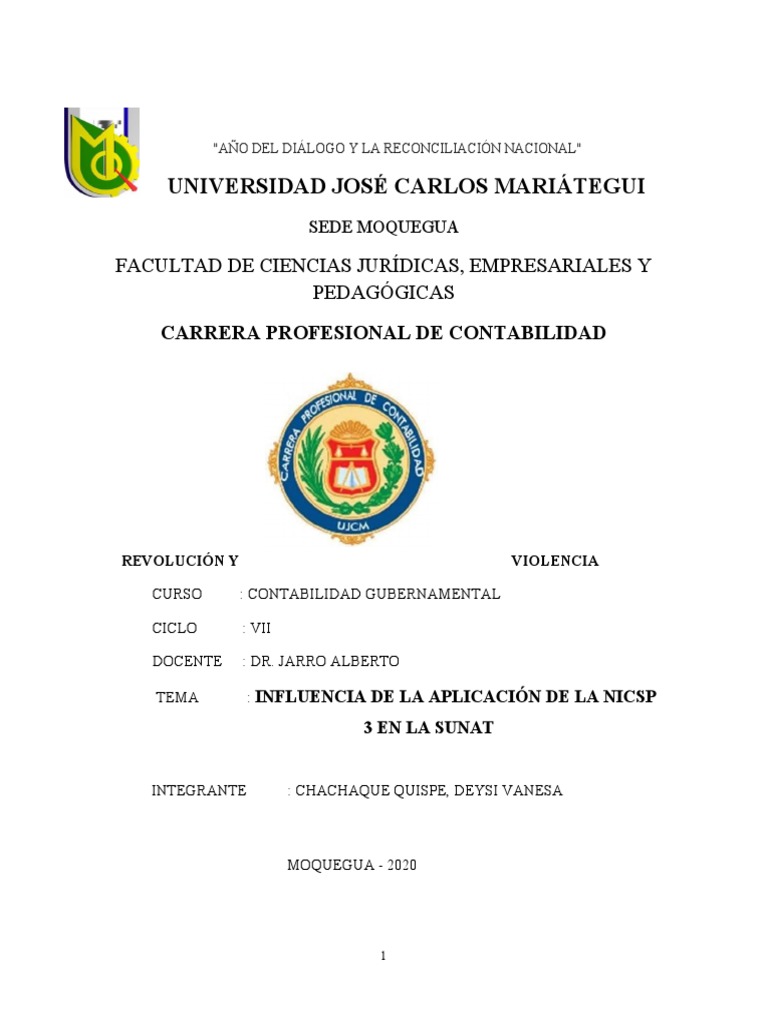 Aplicacion de La Nicsp 3 | PDF | Contabilidad | Estado financiero