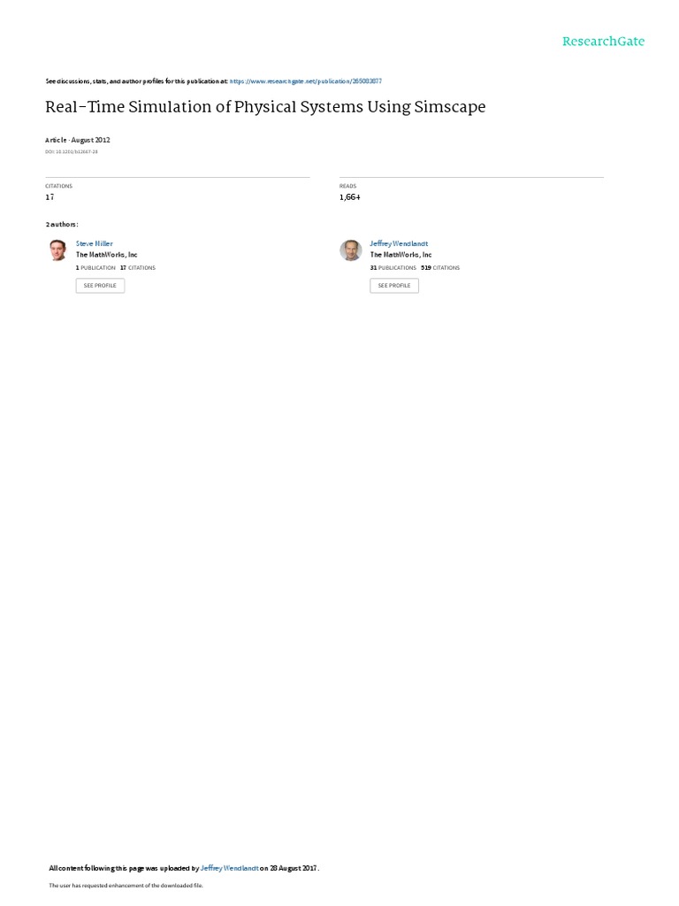 Real-Time Simulation of Physical Systems Using Sim PDF | PDF | Simulation | Real Time Computing
