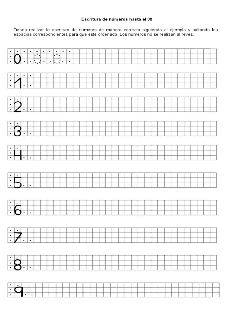 Guia Escritura de Numeros | PDF