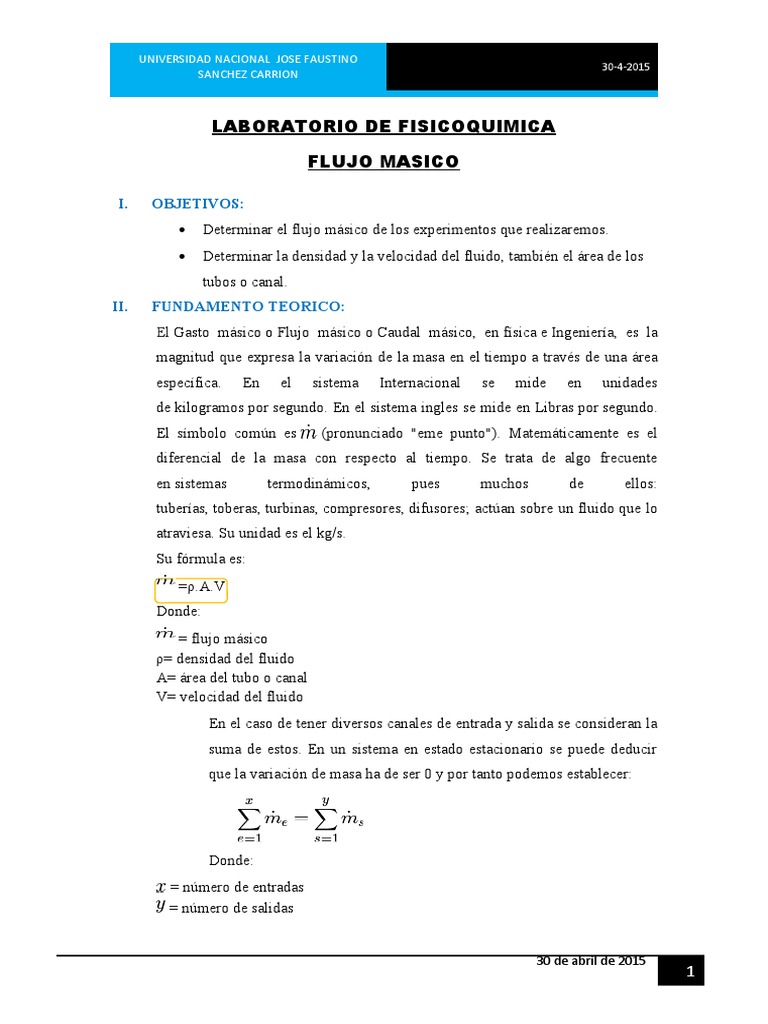 Flujo Masico Expocicion Arreglo Final | PDF | Masa | Calor