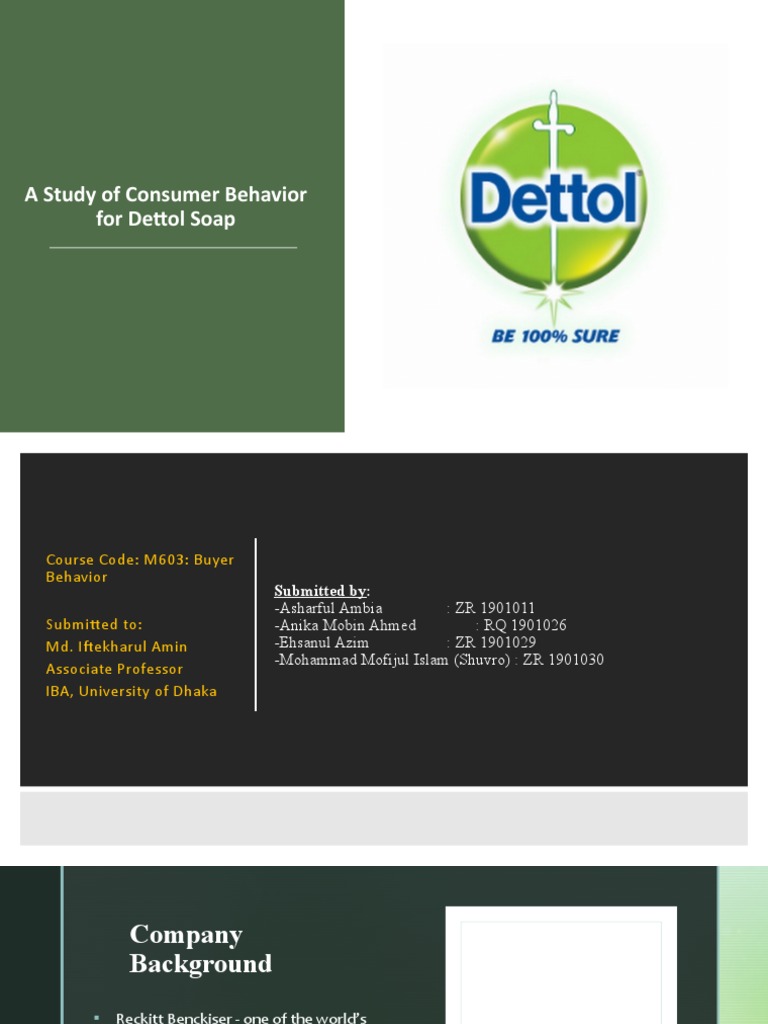 A Study of Consumer Behavior For Dettol Soap | PDF | Behavior ...
