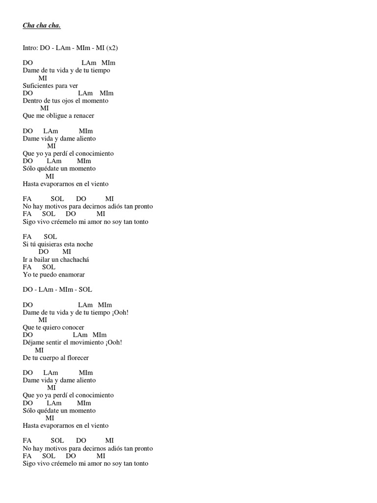 Cha Cha Cha (Acordes Do) | PDF