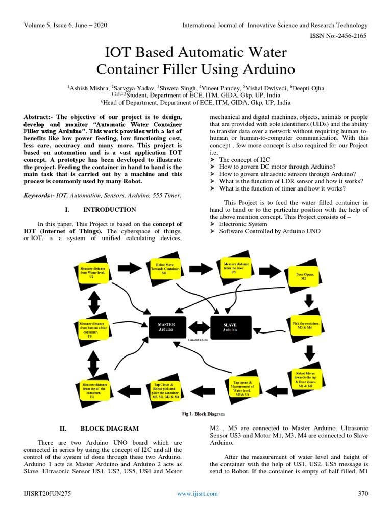 IOT Based Automatic Water Container Filler Using Arduino | PDF ...
