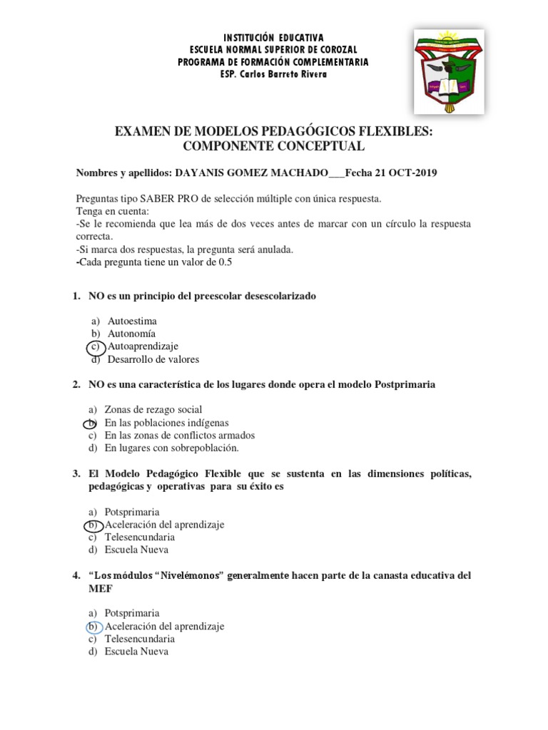 EXAMEN MEF Conceptual | PDF | Prueba (evaluación) | Enseñando