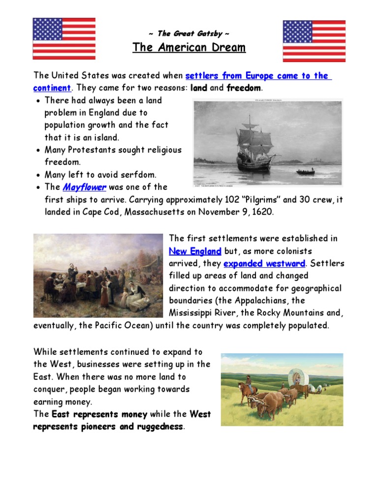 The American Dream: Settlers From Europe Came To The Continent | PDF ...