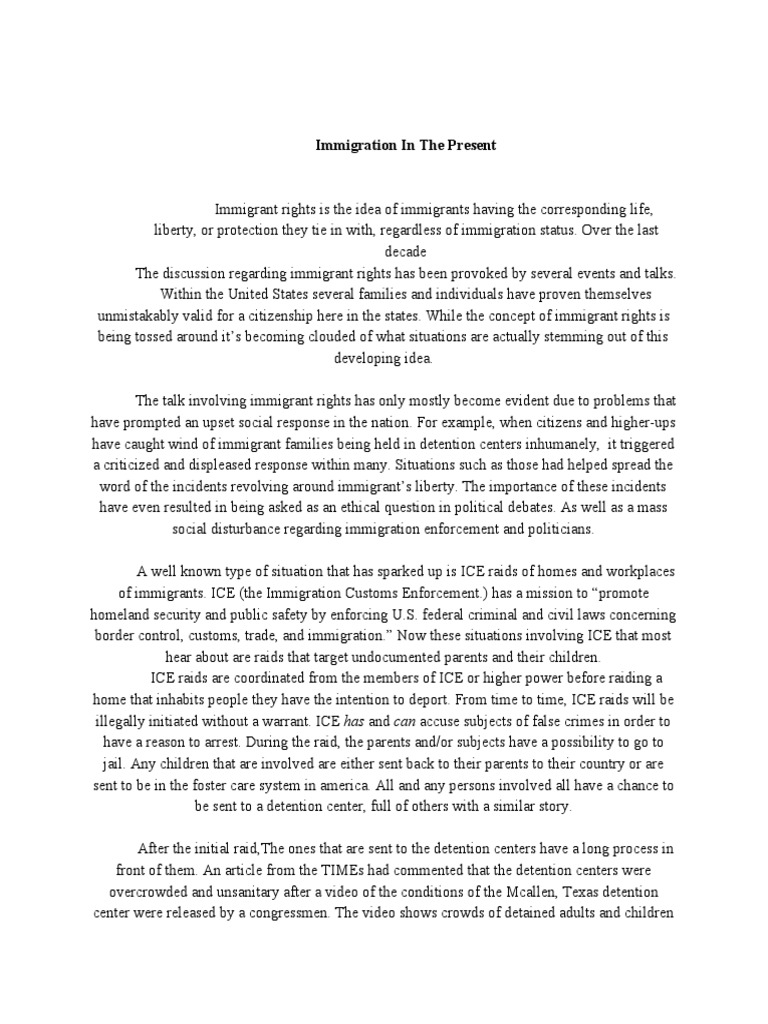 Civil Rights Paper | PDF | U.S. Immigration And Customs Enforcement ...