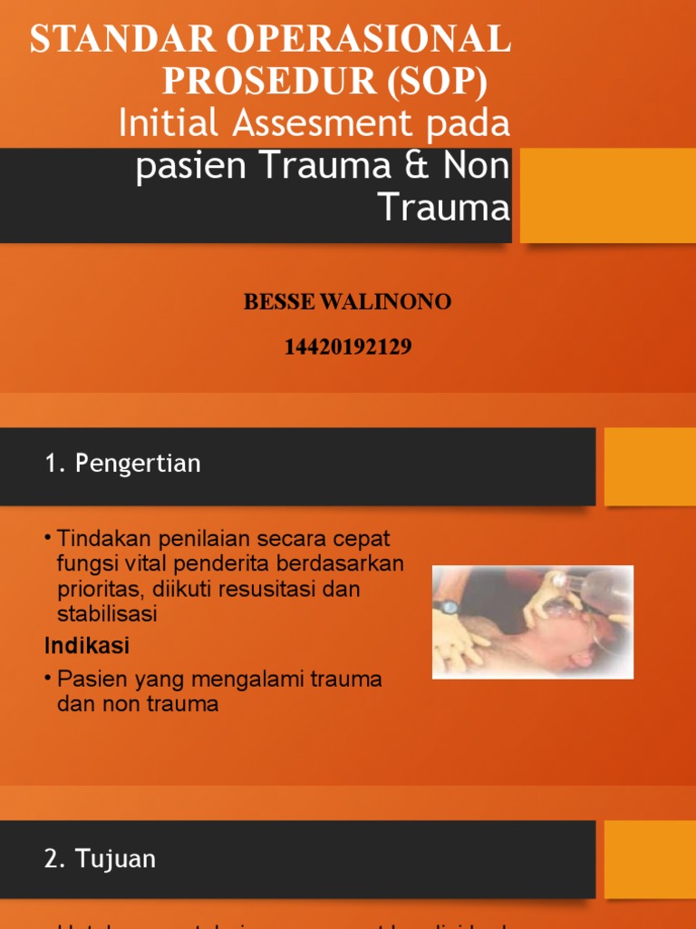 SOP Penilaian Awal Pasien Trauma | PDF