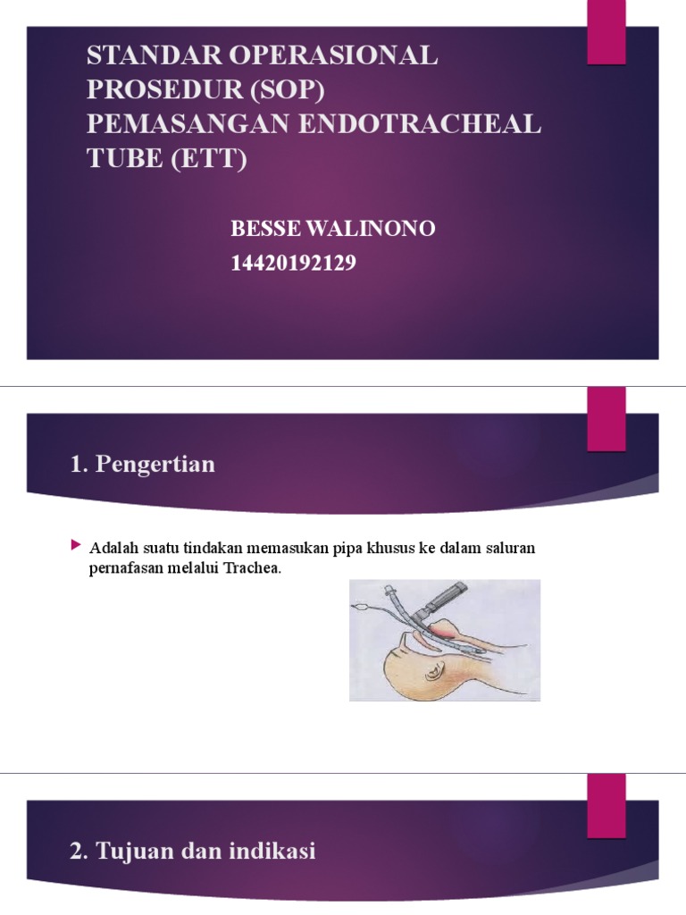 Pemasangan Endotracheal Tube (Ett) | PDF