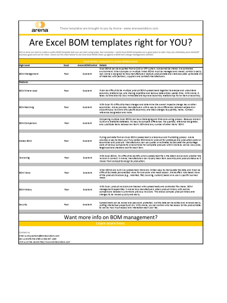 Excel Multi Level BOM Template With Header | PDF | Transistor ...