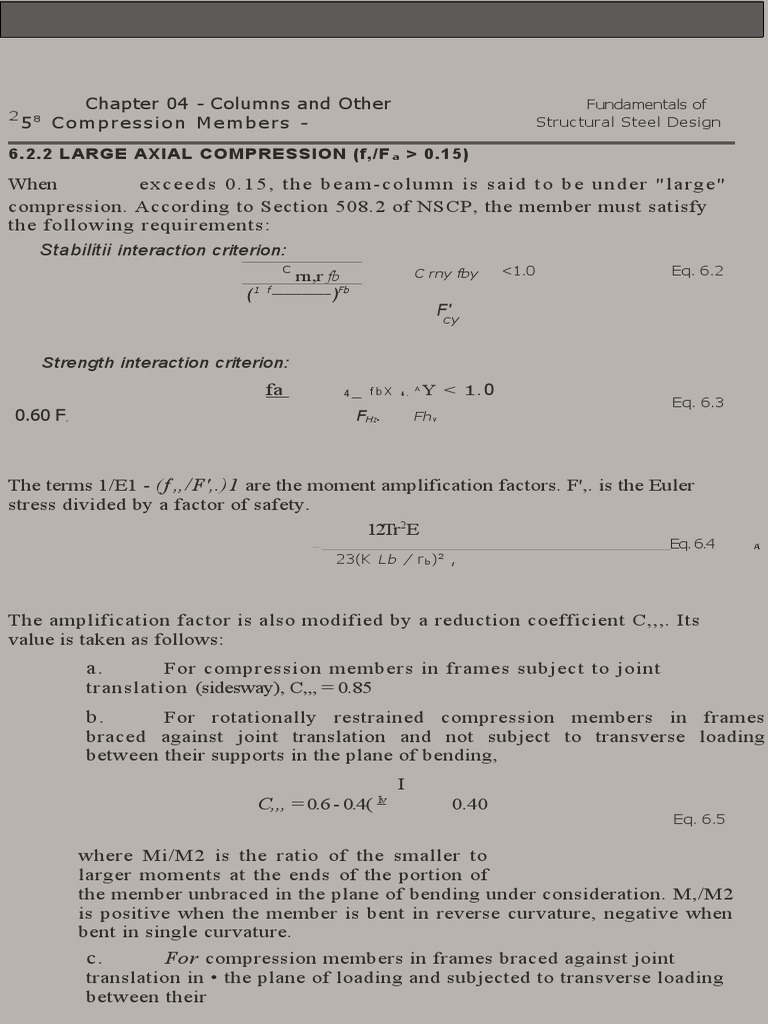 Large Axial Compression Requirements for Structural Steel Beam-Columns ...