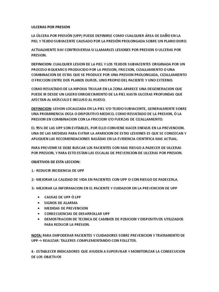 Ulceras Por Presion | PDF | Herida | Nutrición