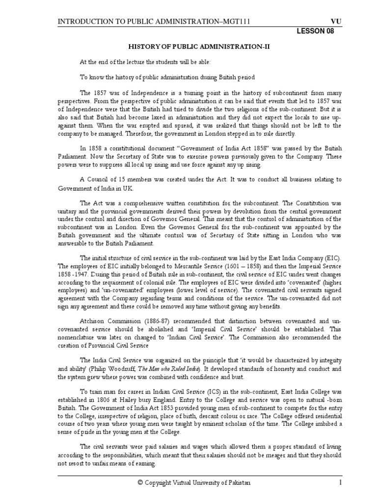 Introduction To Public Administration-Mgt111 | PDF | Civil Service | United Kingdom