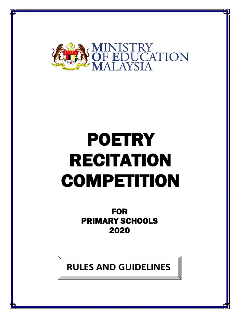 Rules and Guidelines for the 2020 Primary Schools Poetry Recitation ...