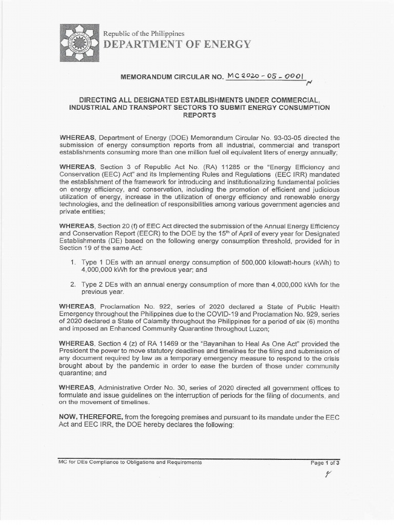 Memorandum Circular 2020-05-0001 | PDF