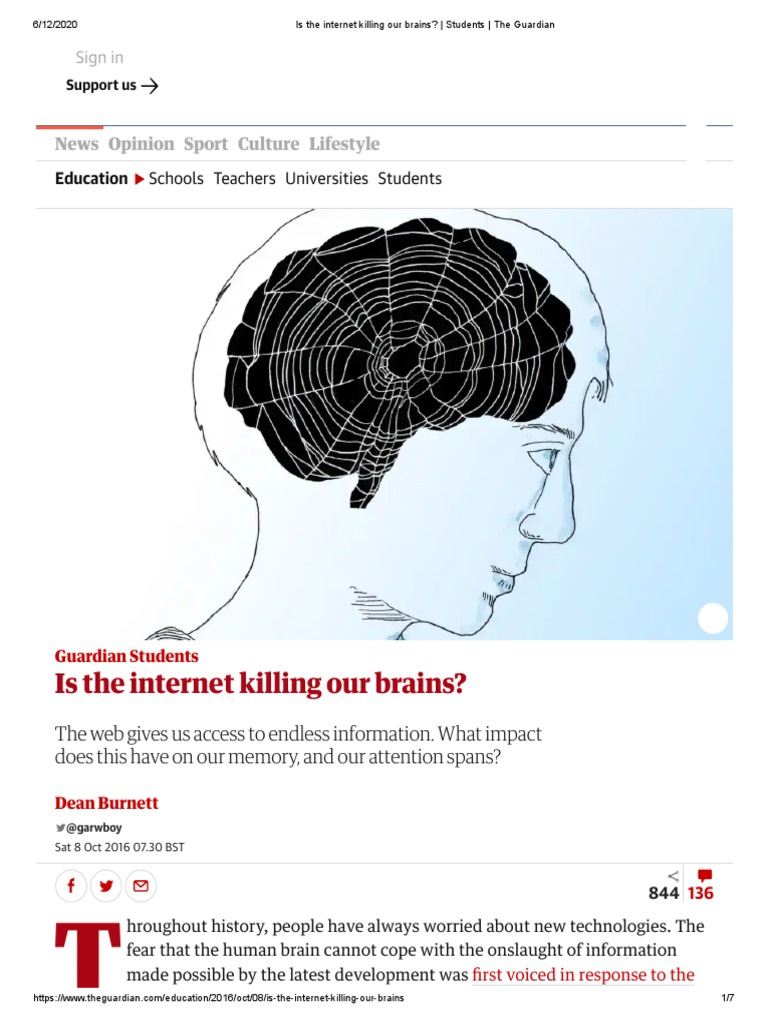 Is The Internet Killing Our Brains - Students - The Guardian | PDF ...