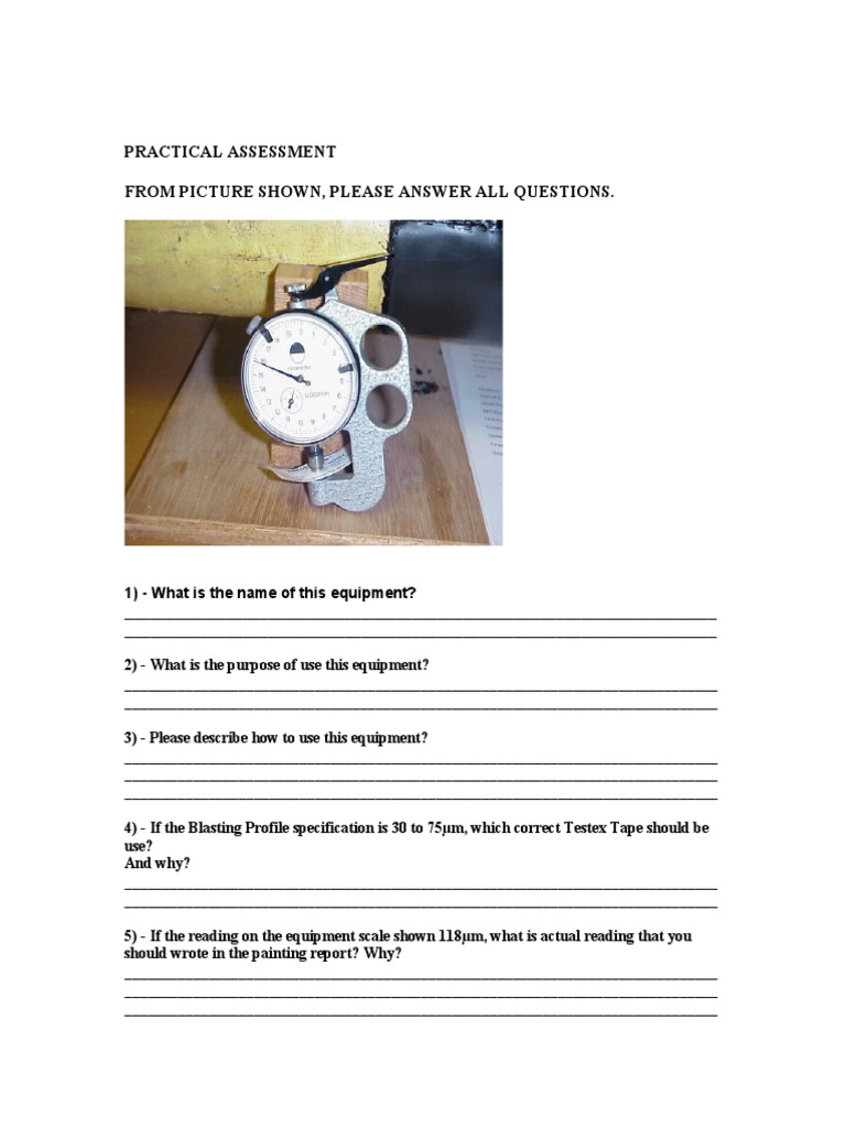Practical Assessment From Picture Shown, Please Answer All Questions | PDF