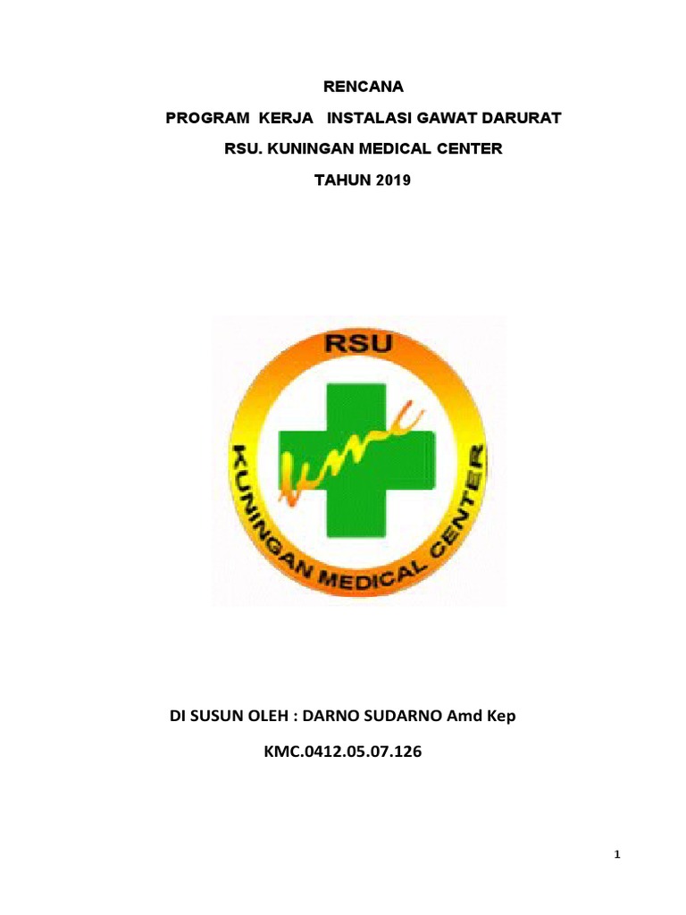 Rencana Kerja Igd 2019 | PDF