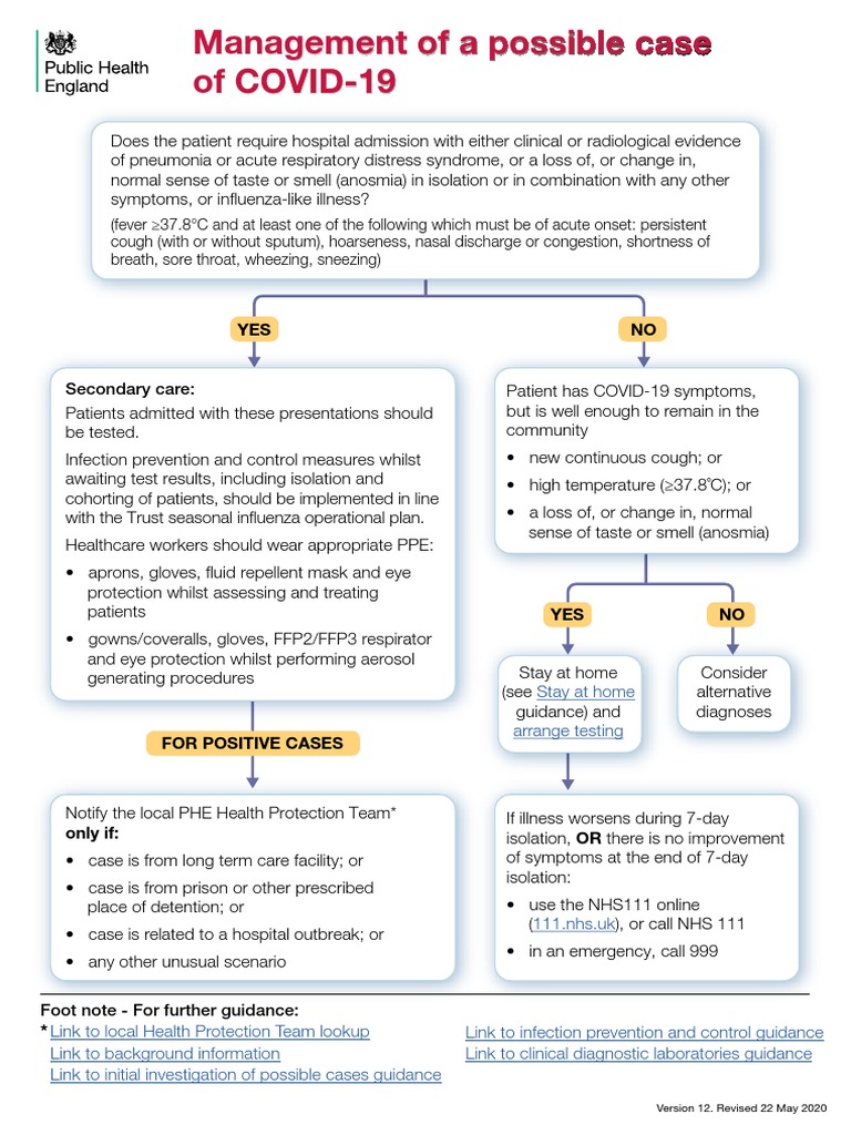 COVID-19 Flow Chart PDF | PDF | Public Health | Respiratory Diseases