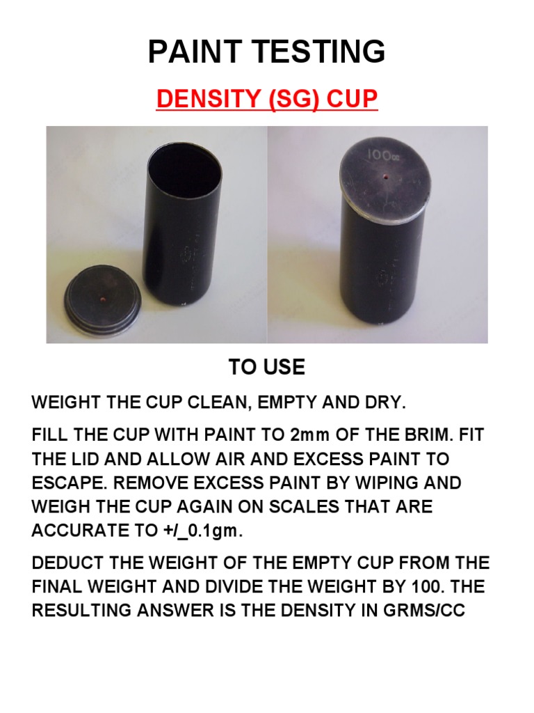 Coating Inspection Density Cup | PDF