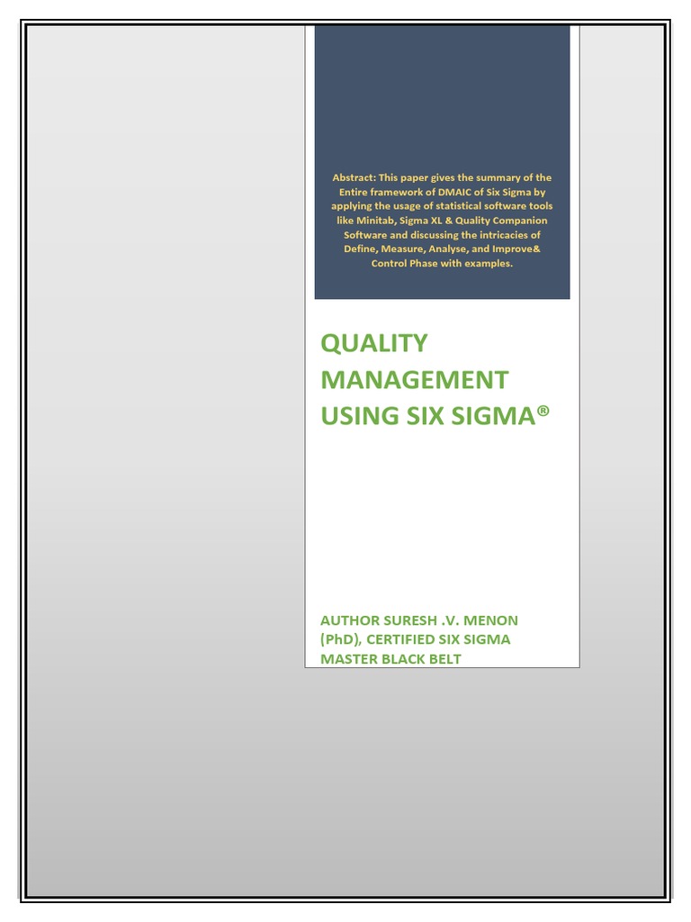 Quality Management Six Sigma Research Document | PDF | Six Sigma ...
