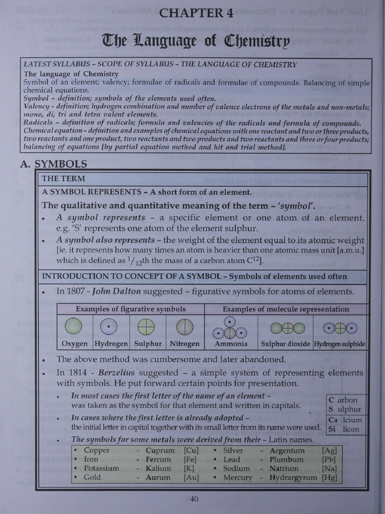 Chapter-04 The Language of Chemistry | PDF