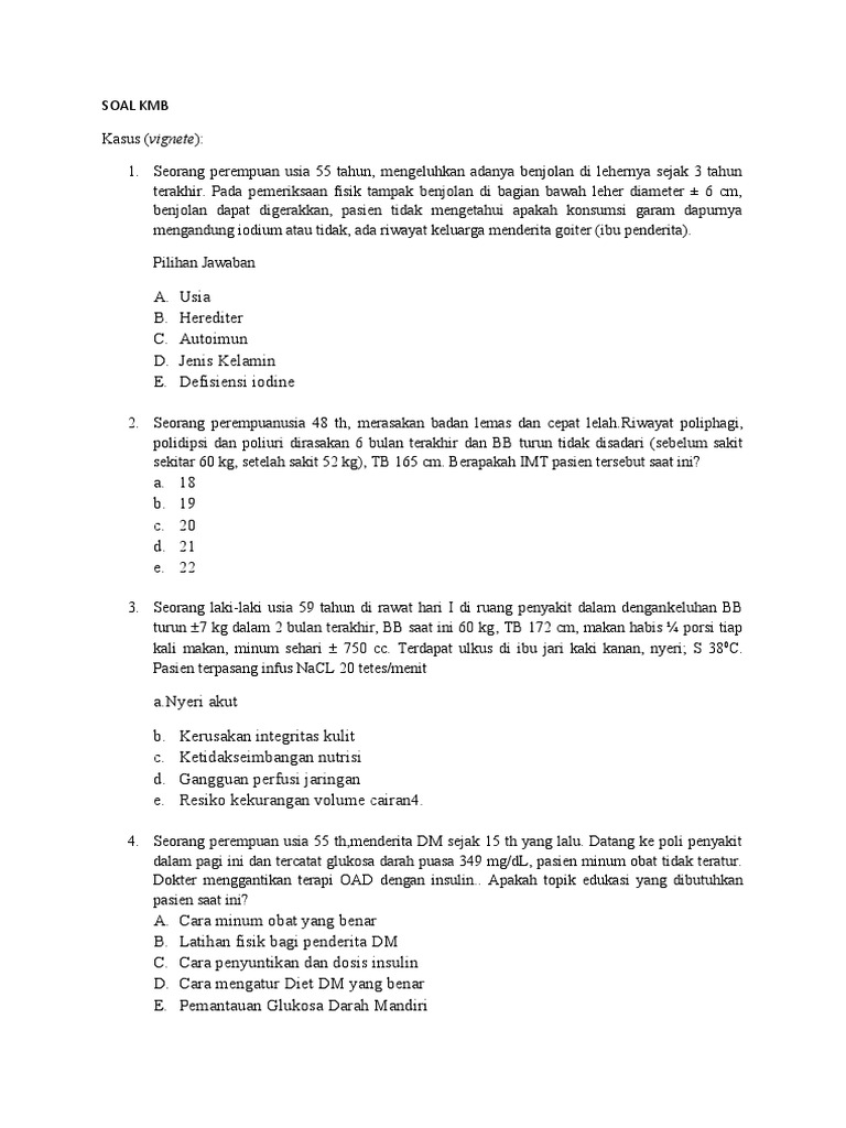 Kasus KMB: Diagnosa dan Intervensi Keperawatan | PDF | Kesehatan Holistik