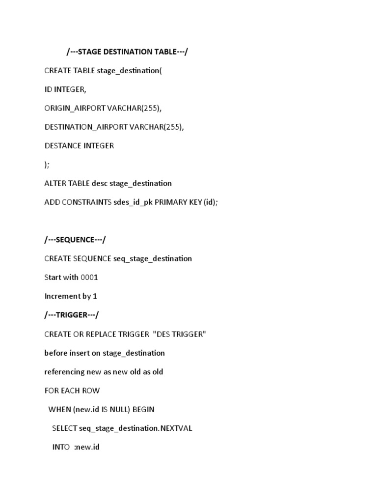 Stage Destination Table | PDF | Data Management | Computer Data