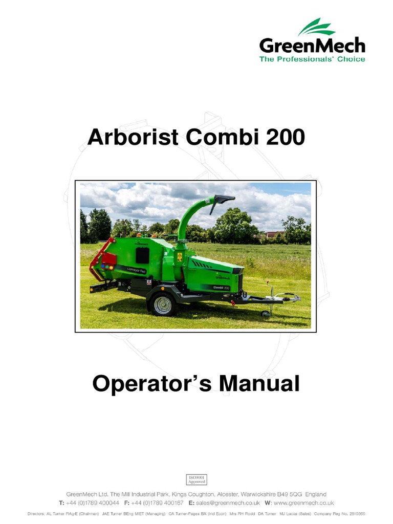 GreenMech - User Manual - Combi 200 Manual English1 | PDF | Belt ...